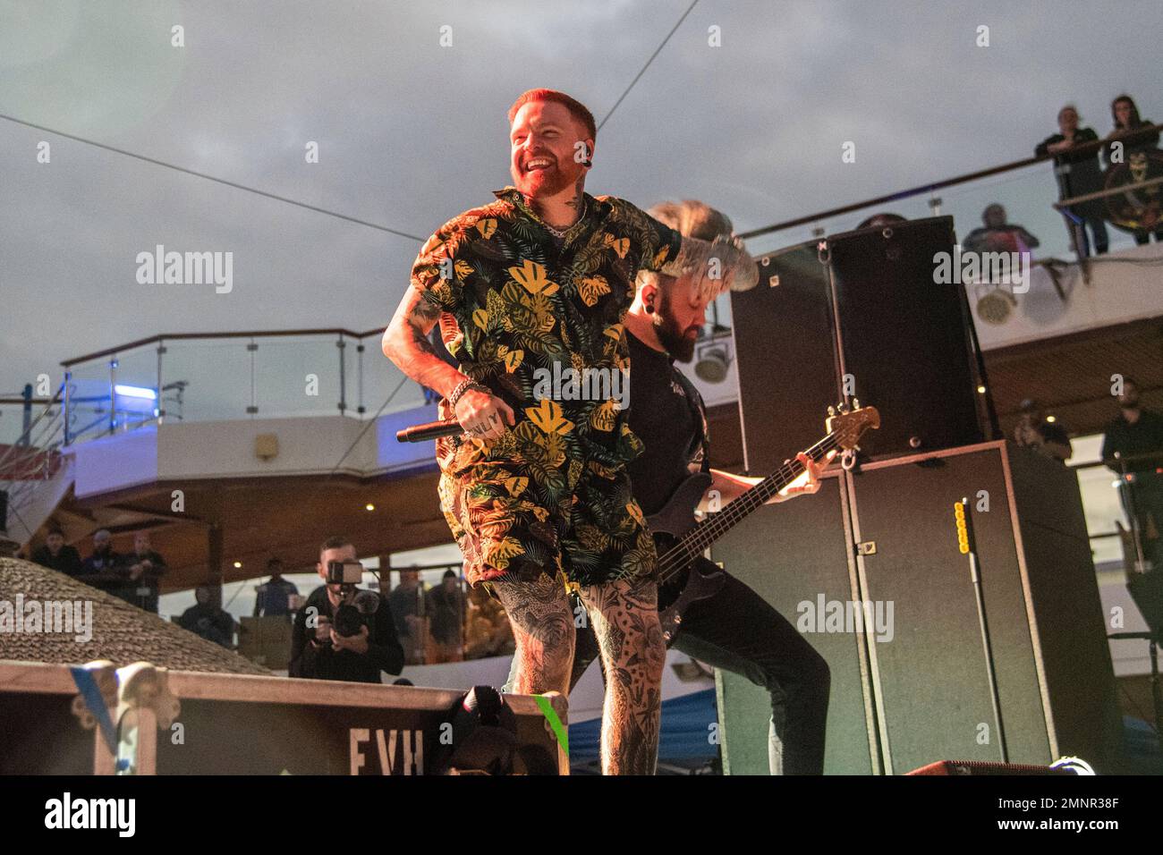 Matty Mullins of Memphis May Fire performs on board the Carnival Magic ...