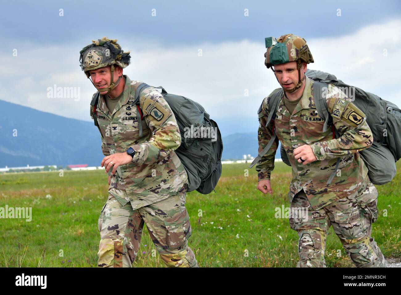 U.S. Army Col. Michael Kloepper, commander of the 173rd Airborne Brigade, and Command Sgt. Maj ...