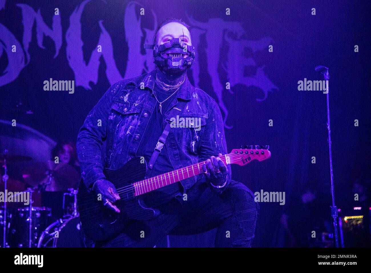 Ryan Sitkowski of Motionless In White performs on board the Carnival ...