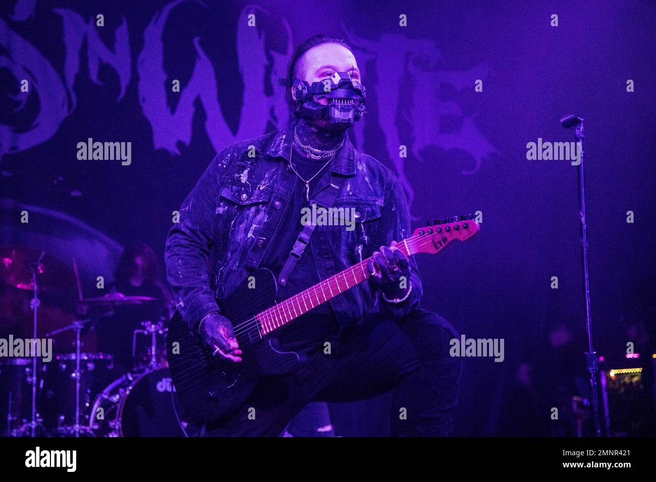 Ryan Sitkowski of Motionless In White performs on board the Carnival ...