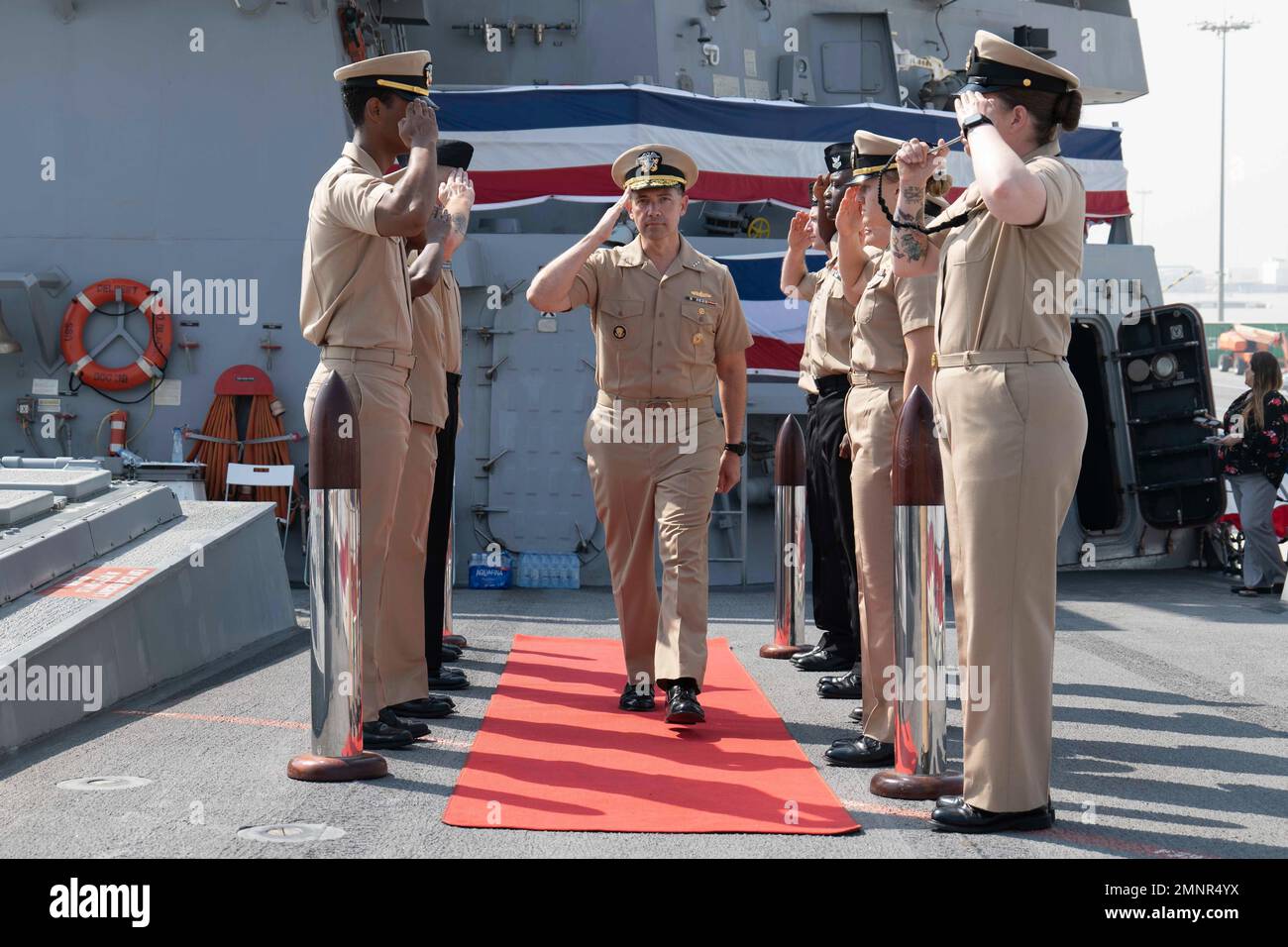 221005-N-ZA692-1 HAMAD PORT, Qatar (Oct. 5, 2022) Vice Adm. Brad Cooper ...