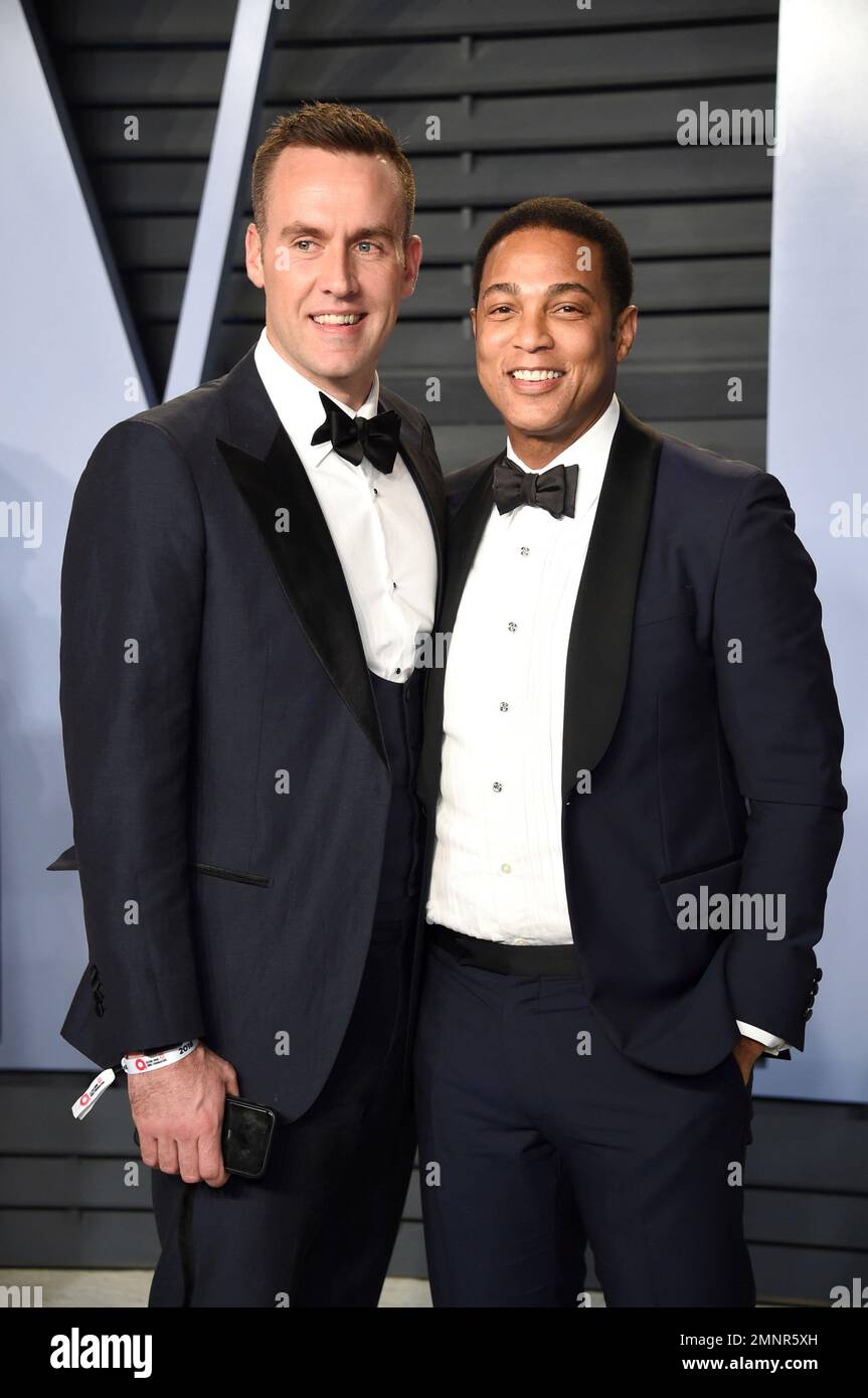 Tim Malone, left, and Don Lemon arrive at the Vanity Fair Oscar Party ...