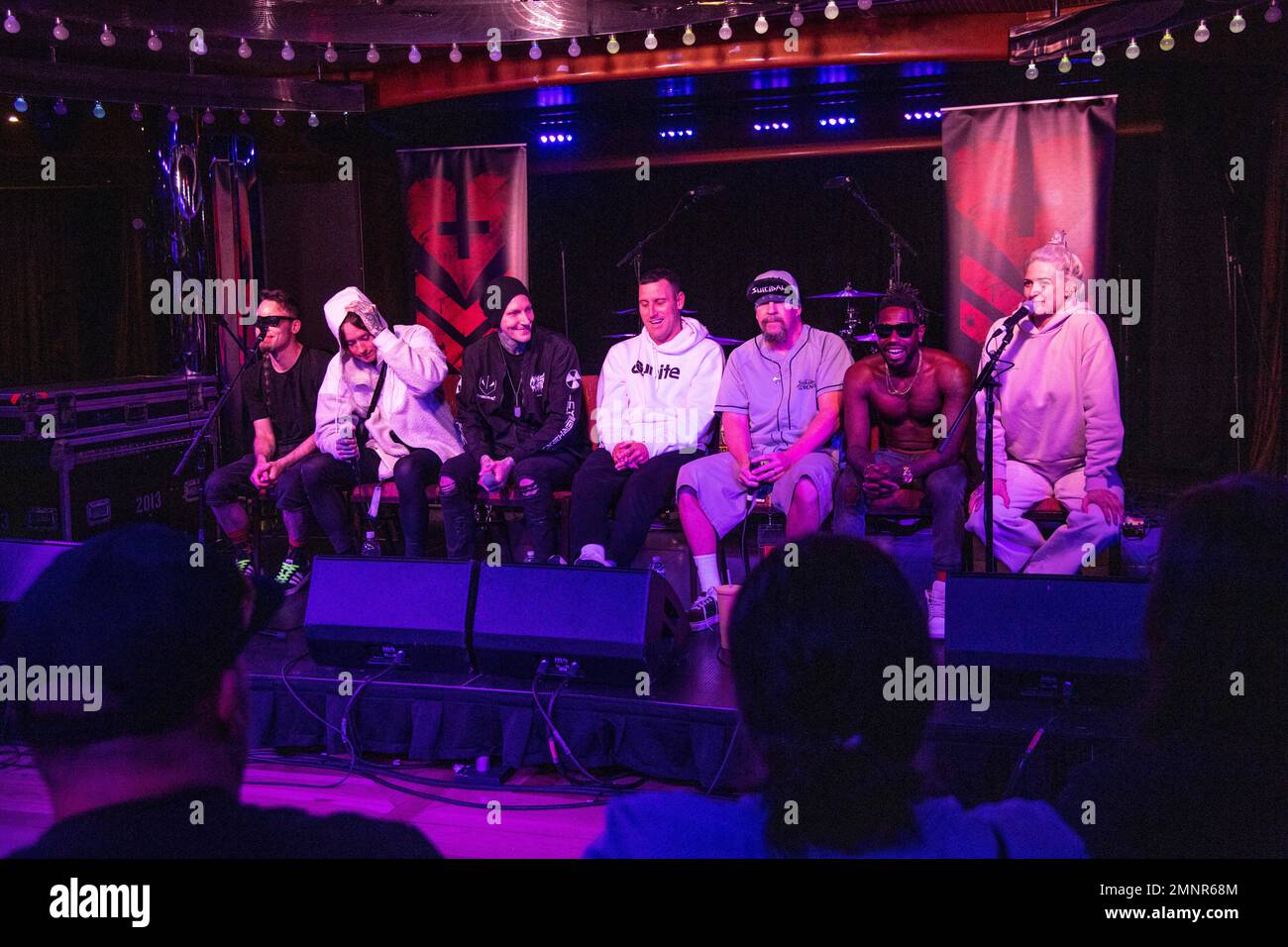 Keith Whalen, left, Noah Sebastian, Chris Motionless, Winston McCall ...