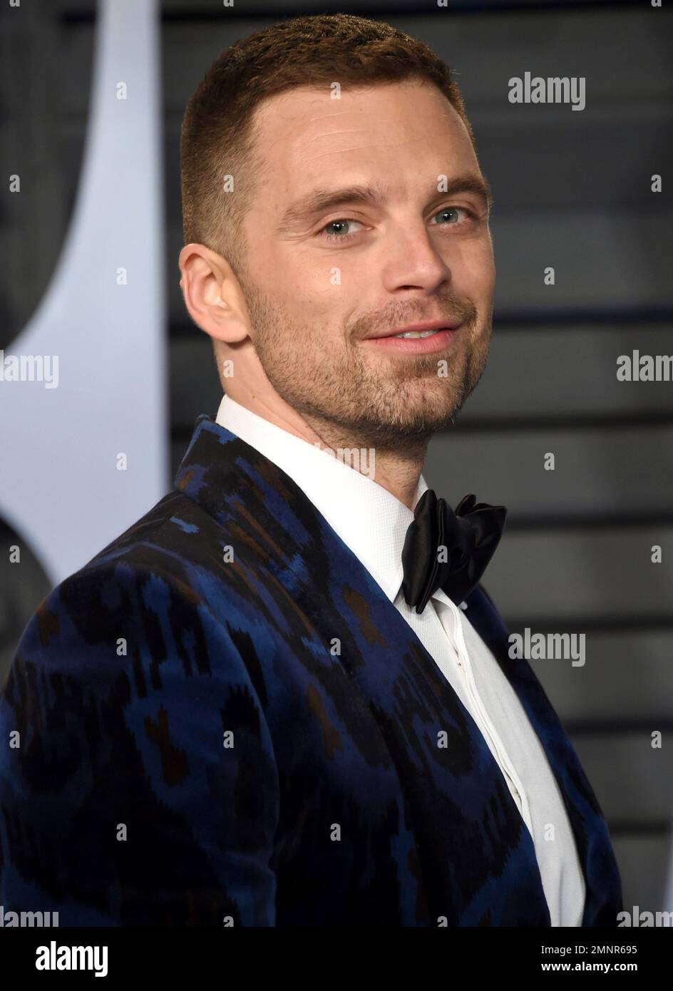 Sebastian Stan arrives at the Vanity Fair Oscar Party on Sunday, March ...