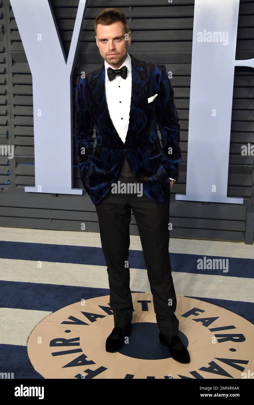 Sebastian Stan arrives at the Vanity Fair Oscar Party on Sunday, March ...