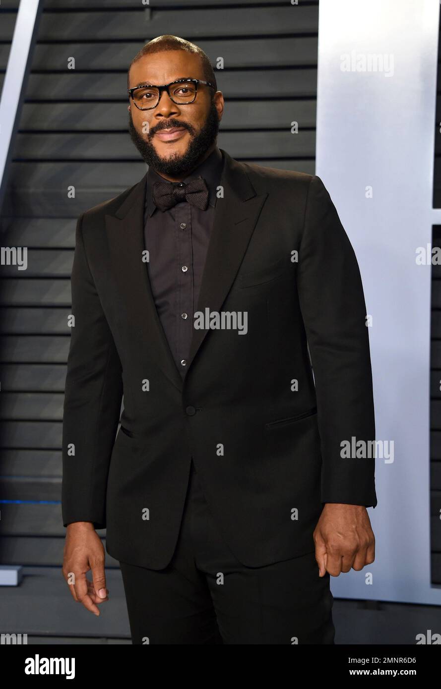 Tyler Perry arrives at the Vanity Fair Oscar Party on Sunday, March 4 ...