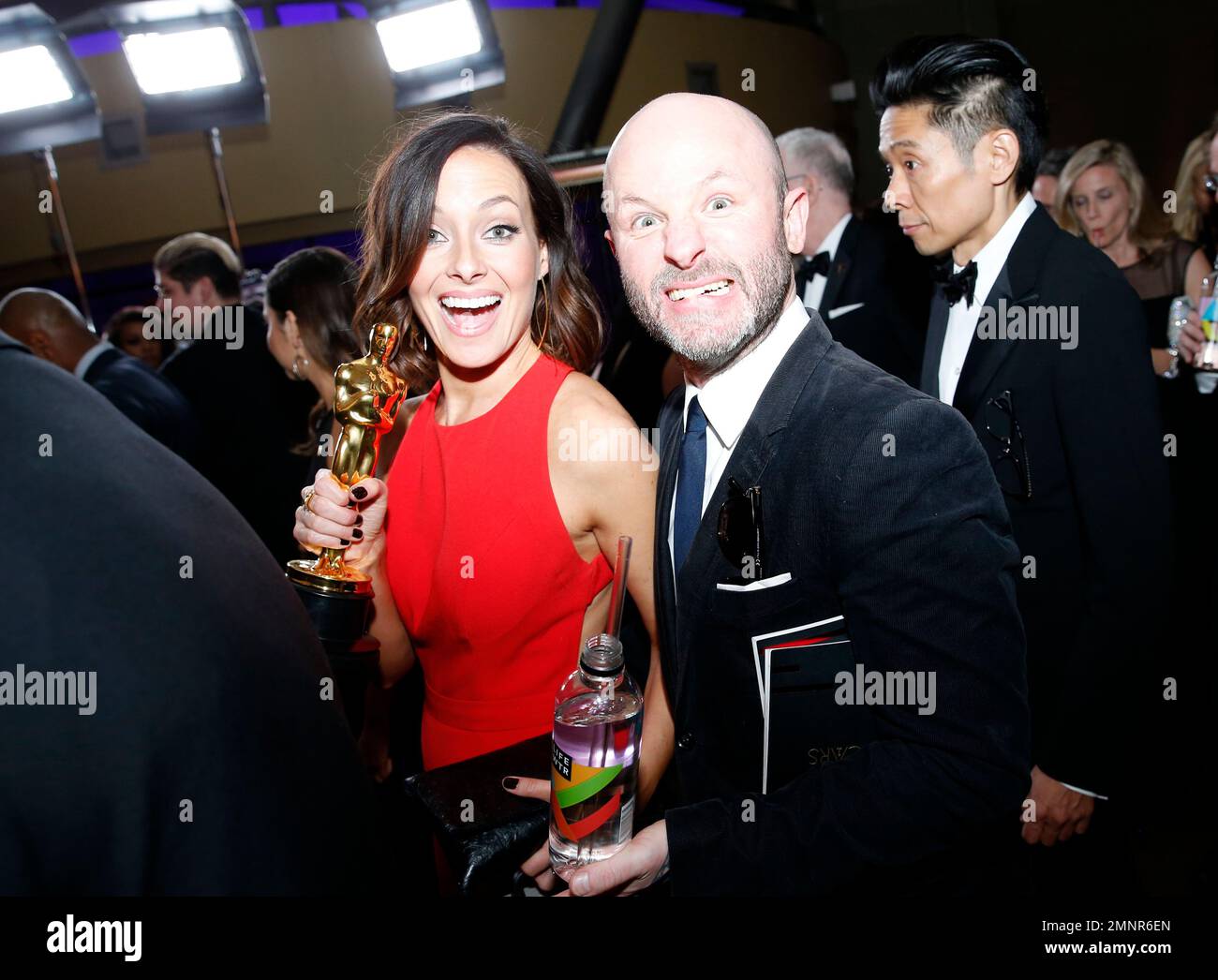 Lucy Sibbick, left, and David Malinowski, winners of the award for best ...