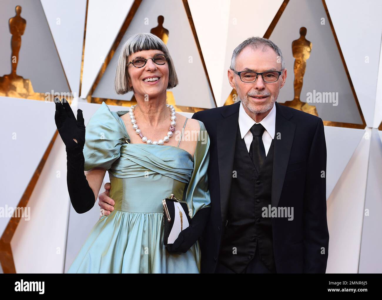 Lois Burwell, left, and John Toll arrive at the Oscars on Sunday, March ...
