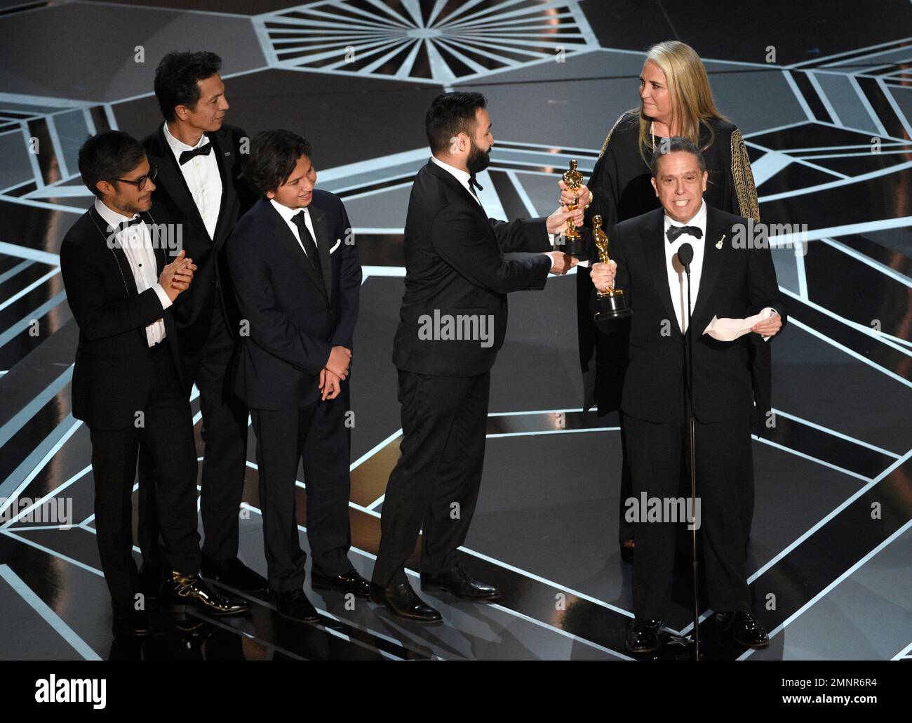 Lee Unkrich, center, and from back left, Gael Garcia Bernal, Benjamin ...