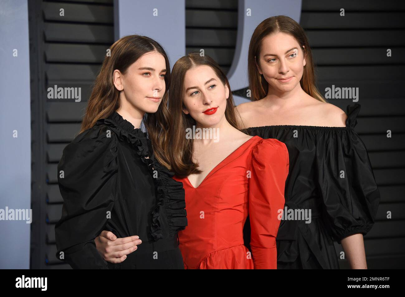 Danielle Haim, from left, Alana Haim and Este Haim of Haim arrive at ...