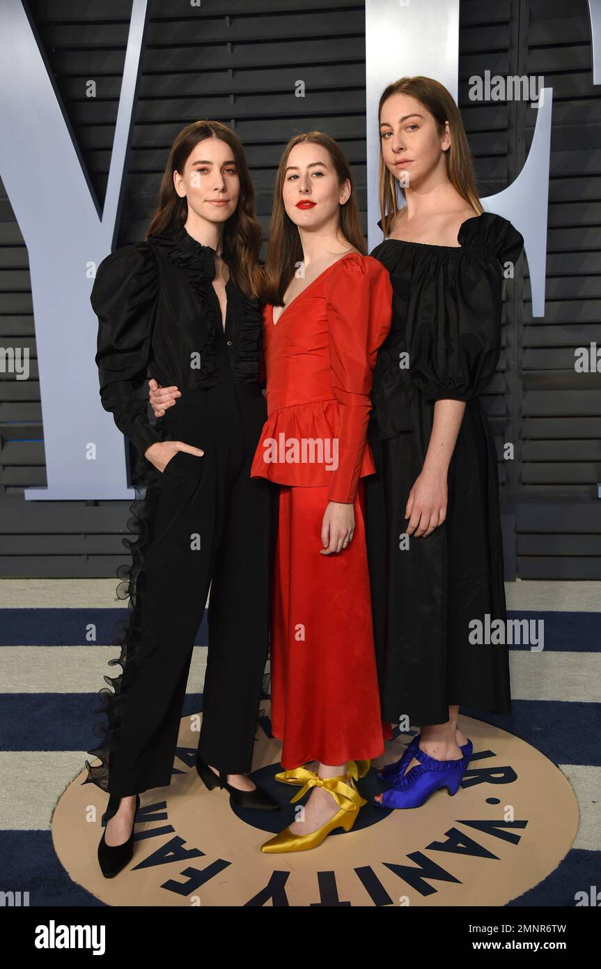Danielle Haim, from left, Alana Haim and Este Haim of Haim arrive at ...
