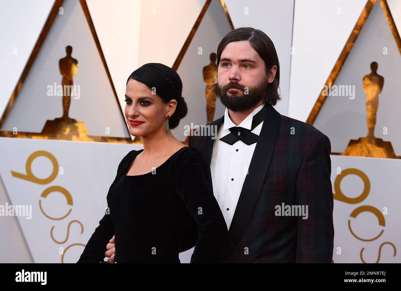 Laura Checkoway, left, and guest arrive at the Oscars on Sunday, March ...