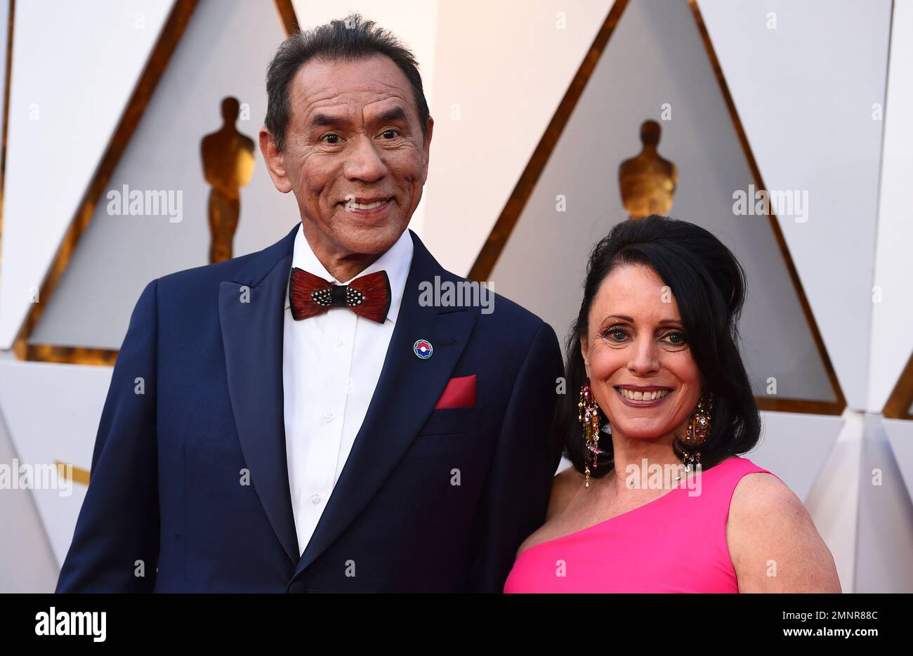 Wes Studi, left, and Maura Dhu arrive at the Oscars on Sunday, March 4 ...