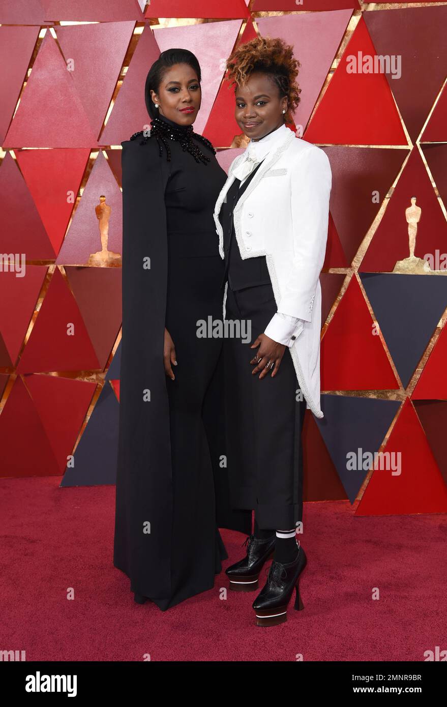 Sarah Broom, left, and Dee Rees arrive at the Oscars on Sunday, March 4 ...