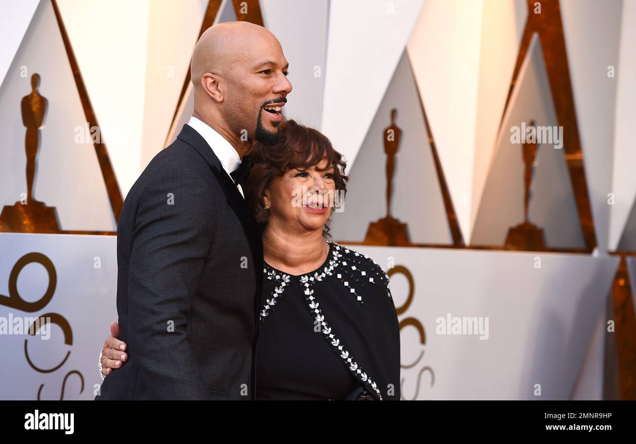 Common, left, and Mahalia Ann Hines arrive at the Oscars on Sunday ...