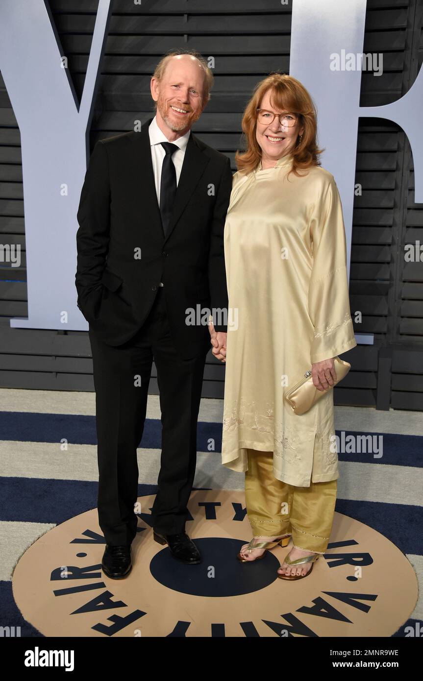 Ron Howard, left, and Cheryl Howard arrive at the Vanity Fair Oscar ...