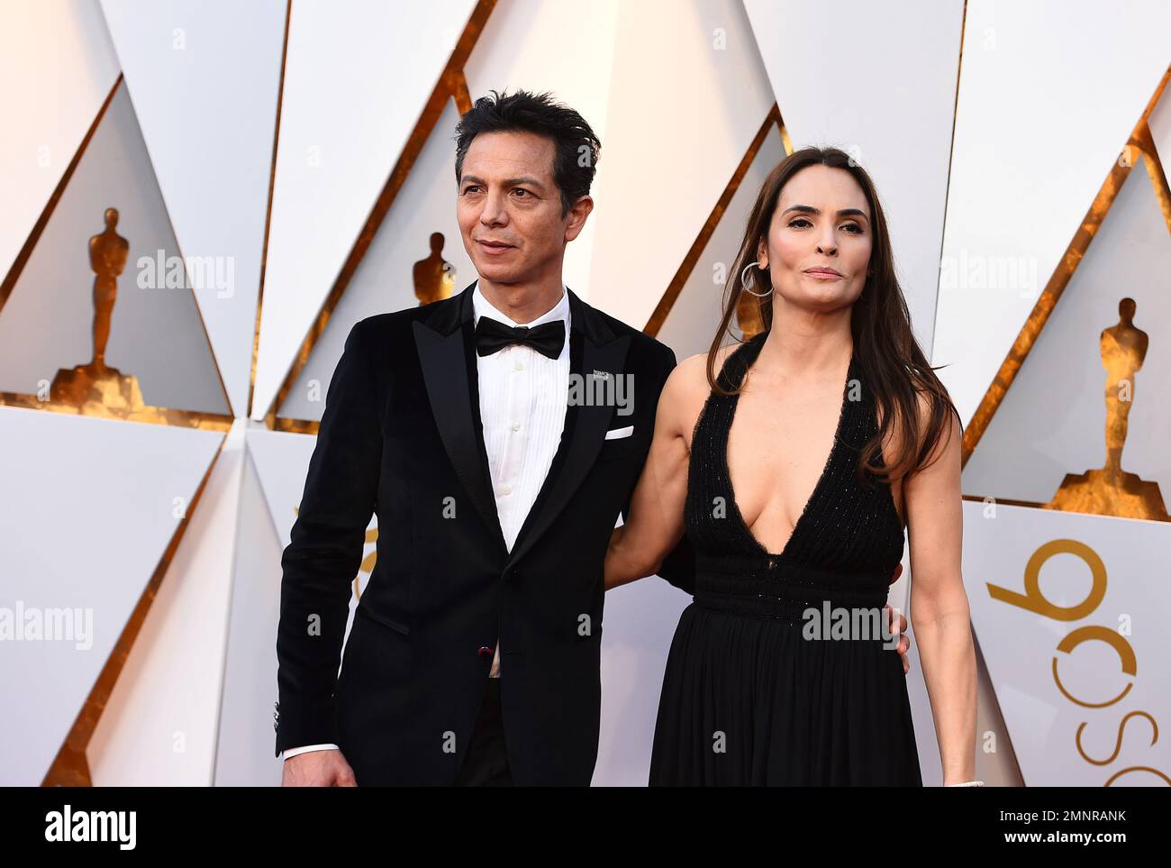 Benjamin Bratt, left, and Talisa Soto arrive at the Oscars on Sunday ...