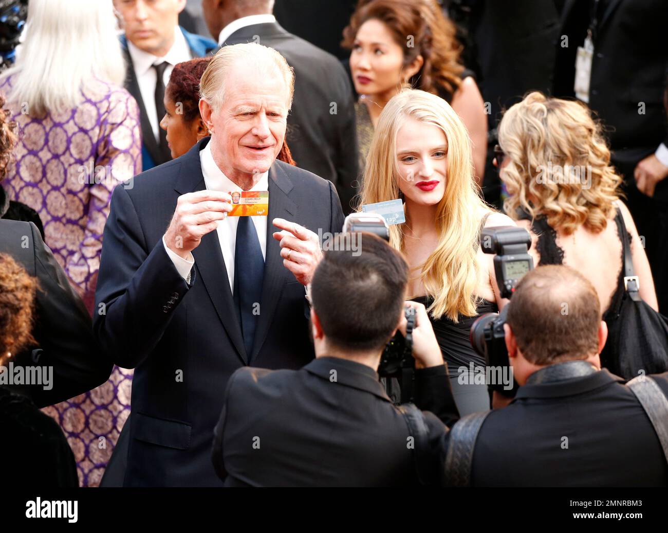 Ed Begley Jr., left, and Amanda Begley arrive at the Oscars on Sunday ...