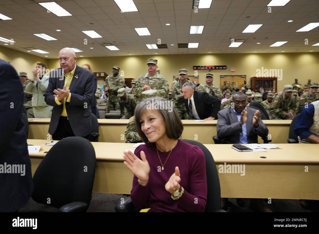 Maj. Gen. Bob Harter receives a standing ovation after his speech for ...