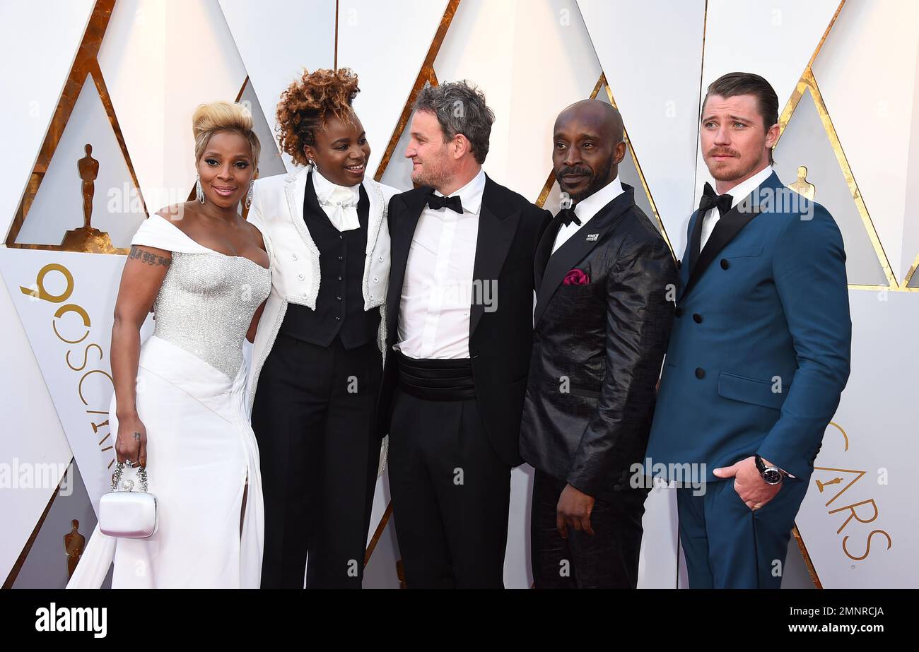 Mary J. Blige, from left, Dee Rees, Jason Clarke, Rob Morgan, and ...