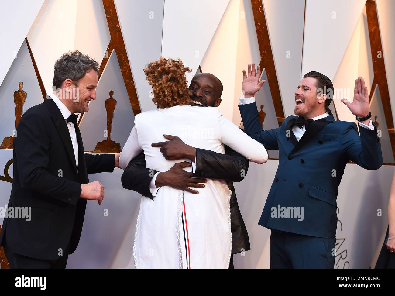 Jason Clarke, from left, Dee Rees, Rob Morgan, and Garrett Hedlund ...