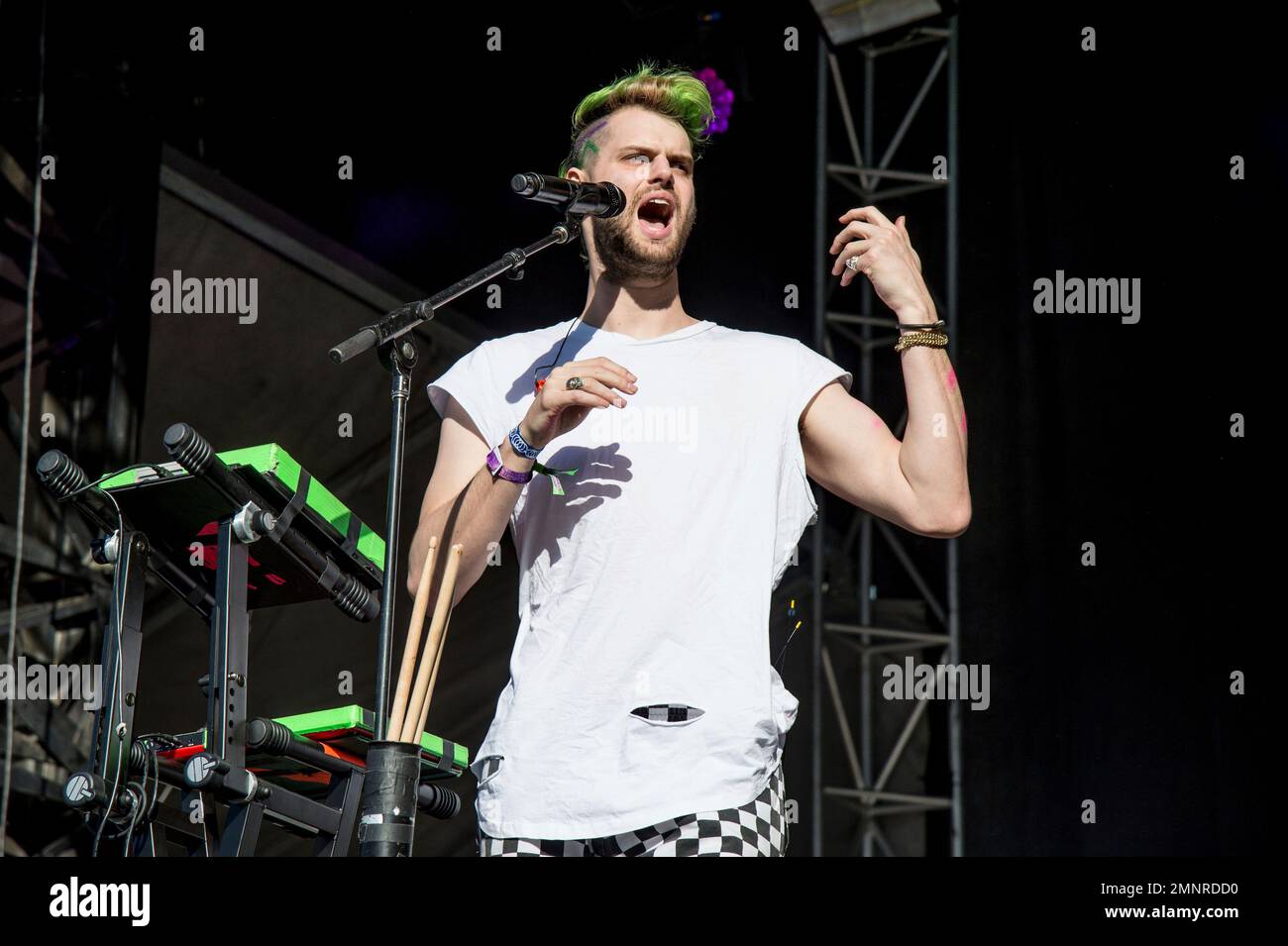 Tucker Halpern of Sofi Tukker performs at the Okeechobee Music and Arts ...