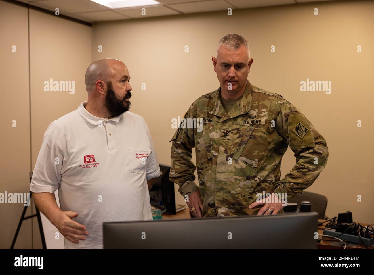District Commander, Col. Helton visits the ECC. where U.S. Army Corps ...