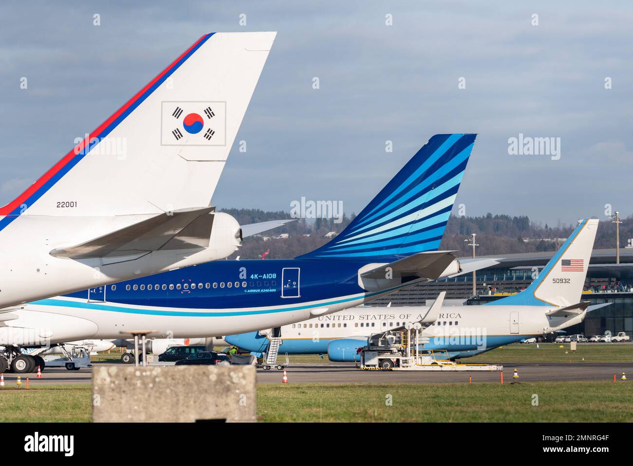Zurich, Switzerland, January 19, 2023 Korea Boeing 747-8B5, Azerbaijan ...