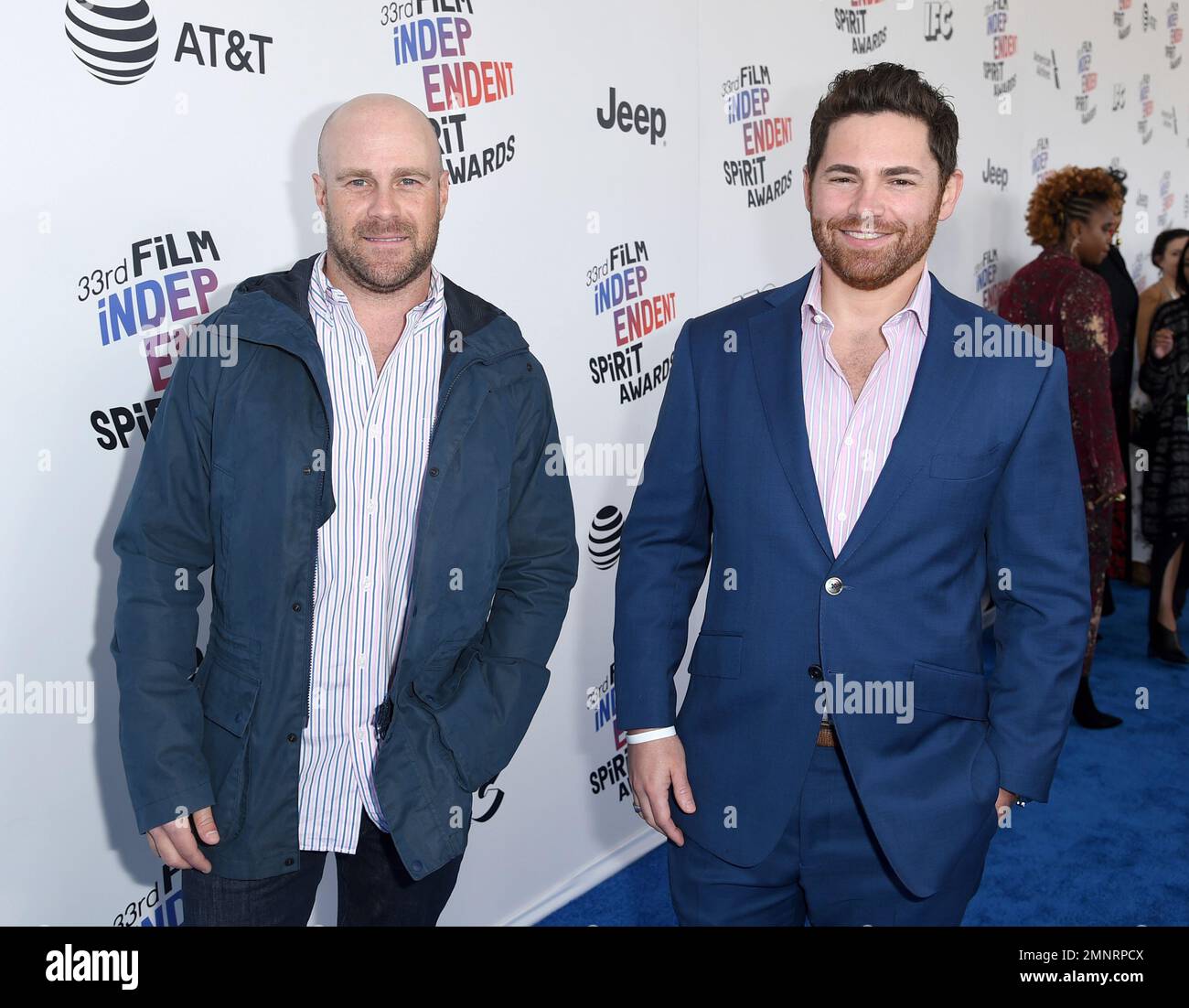 Christopher Lemole, left, and Tim Zajaros arrive at the 33rd Film ...