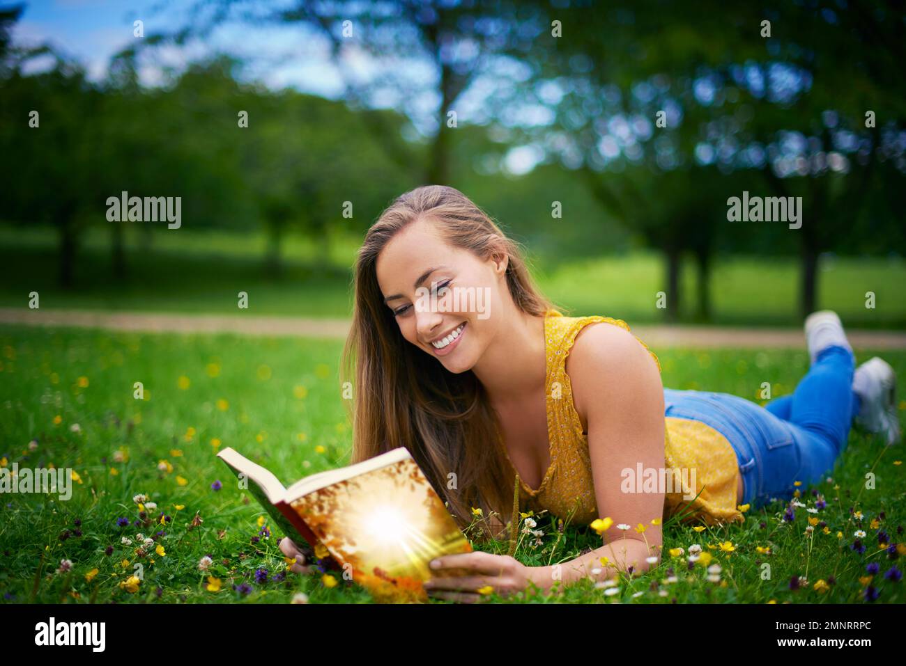 Youre Never Too Old For Fairytales A Carefree Young Woman Relaxing At