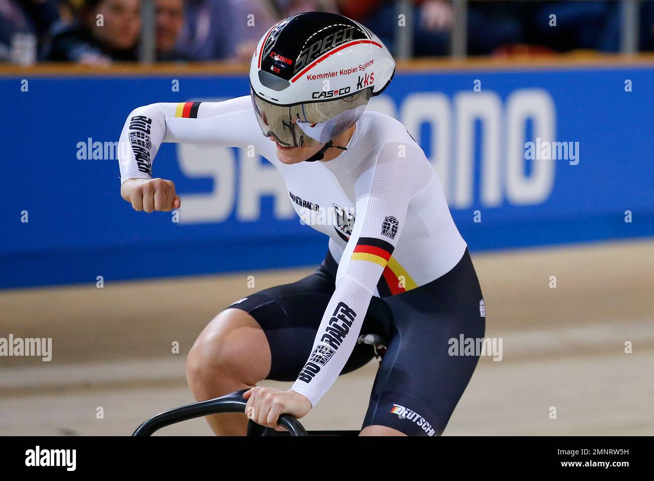 World champion Miriam Welte of Germany celebrates after the women's 500 ...