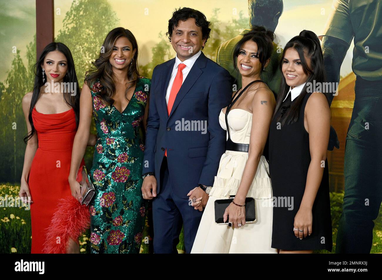 Director M. Night Shyamalan and family attend the "Knock at the Cabin ...