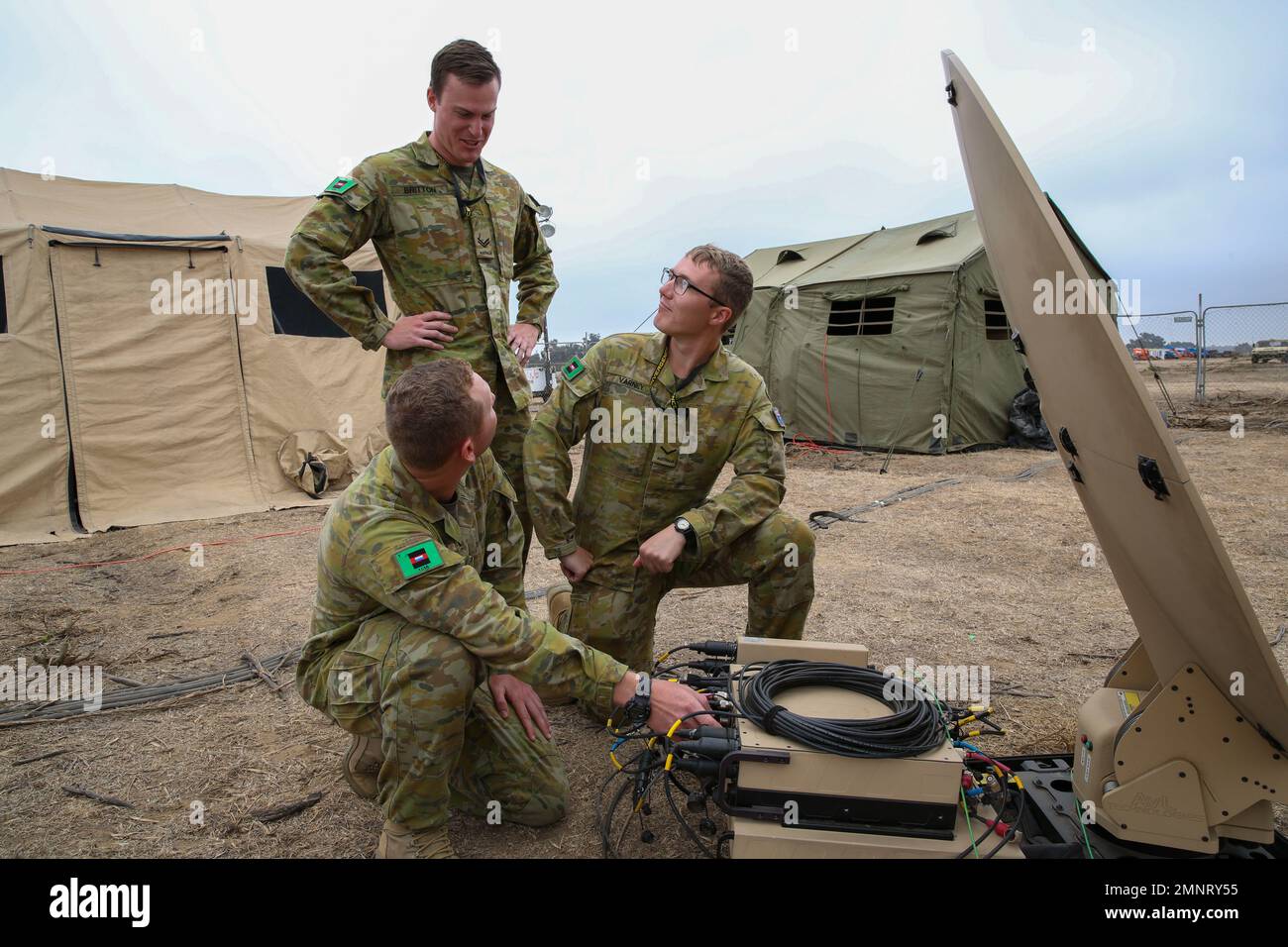 Australian soldiers set up communication satellites on Oct. 5, 2022, at ...