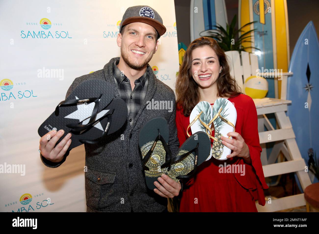 Scott Michael Foster, left, and Holly Curran attend Day 2 of the Kari ...