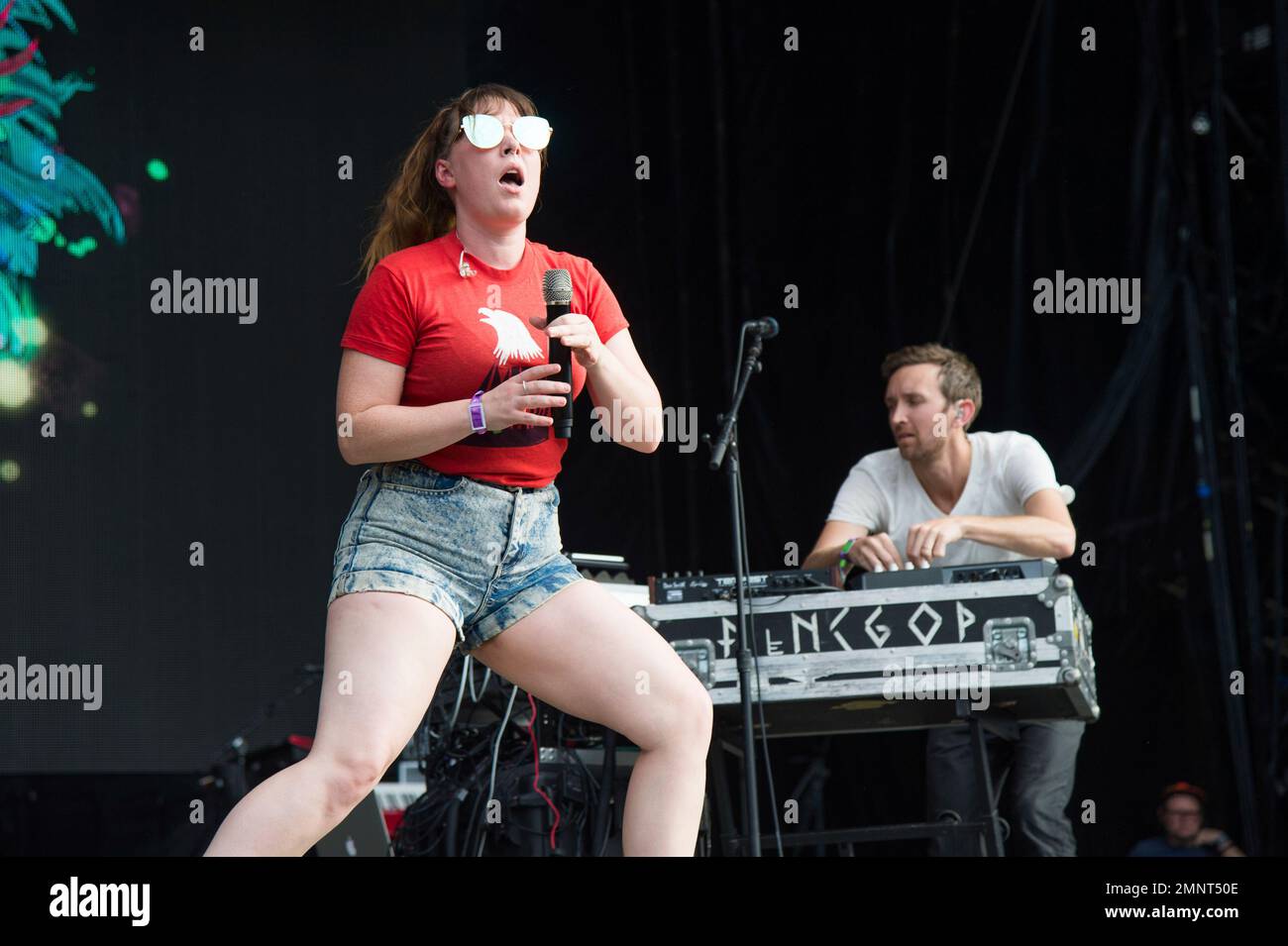 Amelia Meath, left, and Nick Sanborn of Sylvan Esso perform at the ...