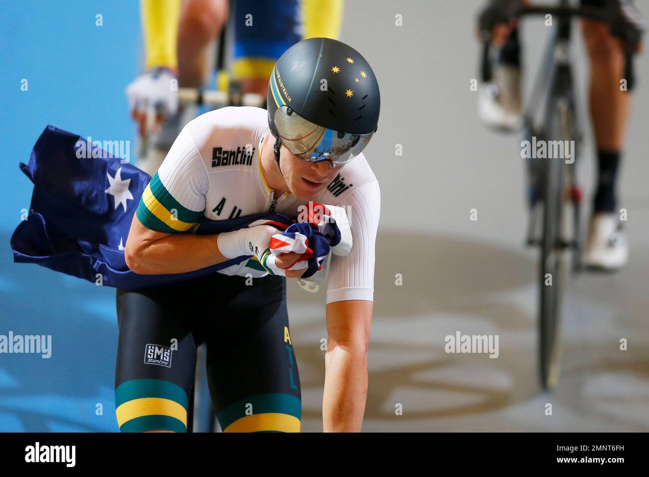 Gold medalist Cameron Meyer of Australia celebrates with the national ...