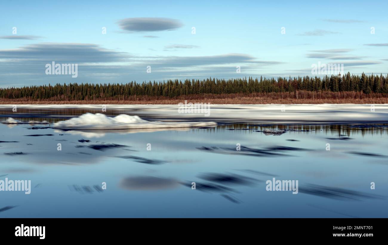 The movement of water in the current twists the ice against the ...