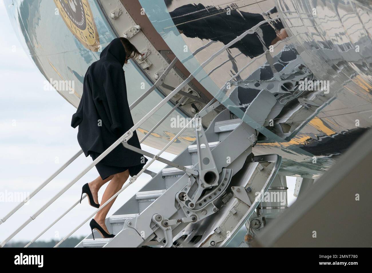 First lady Melania Trump boards Air Force One at Dulles International ...