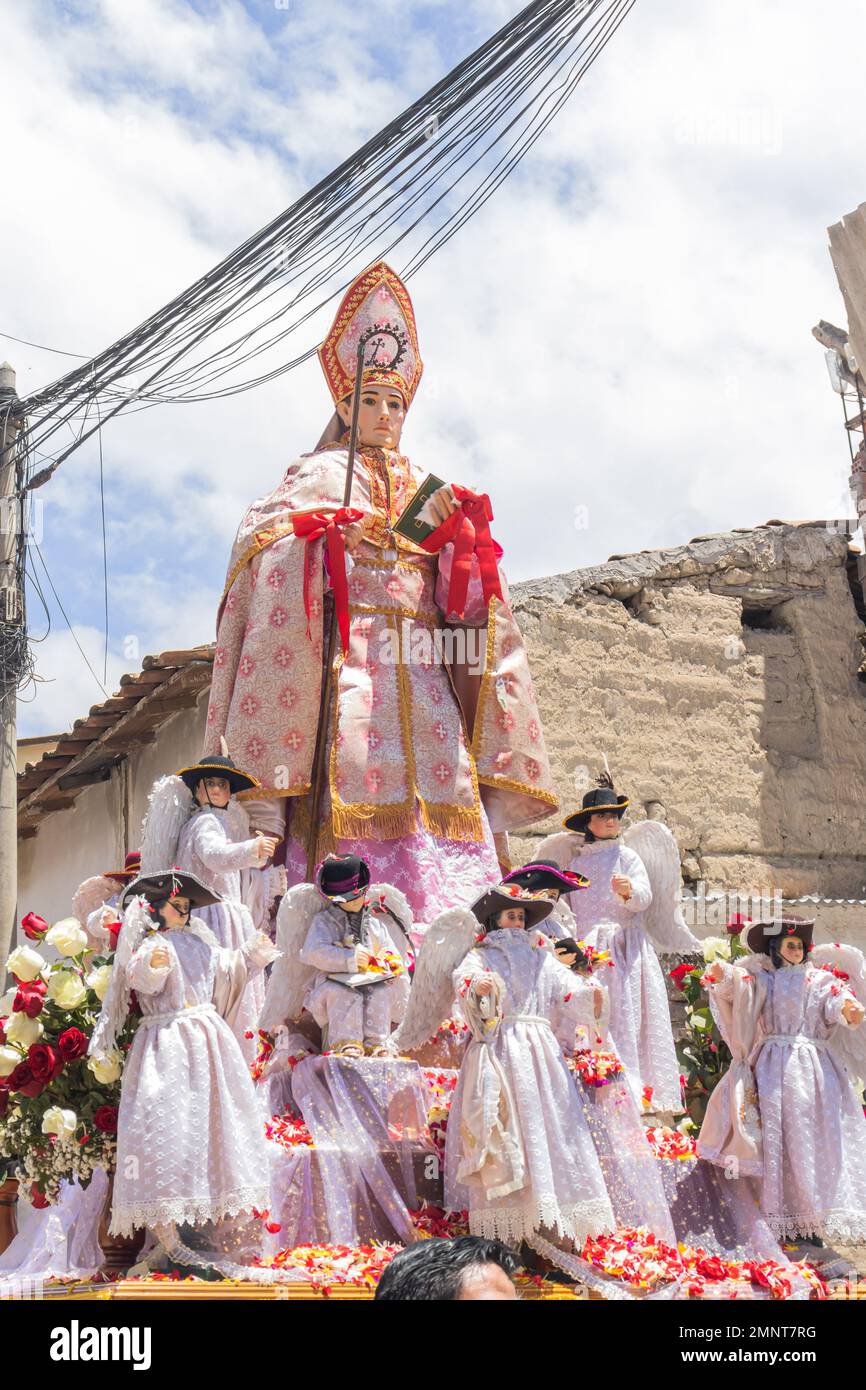 Image of the patron saint San Idelfonso in the procession for the 450th ...