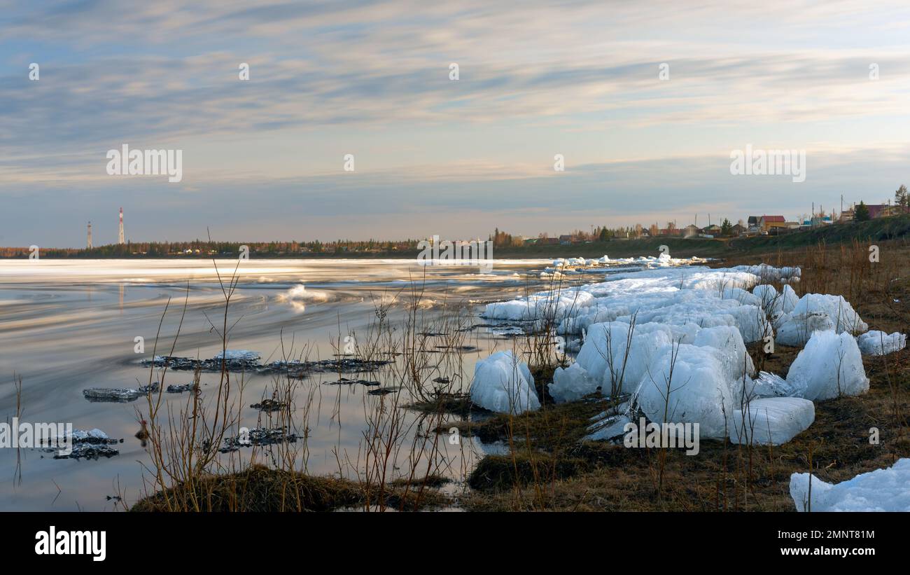 The movement of water on the reverse course twists the ice against the ...