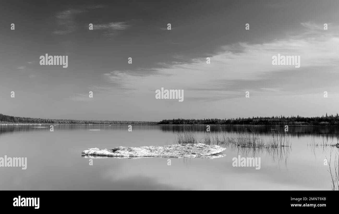 Ice floe on black Black and White Stock Photos & Images - Alamy