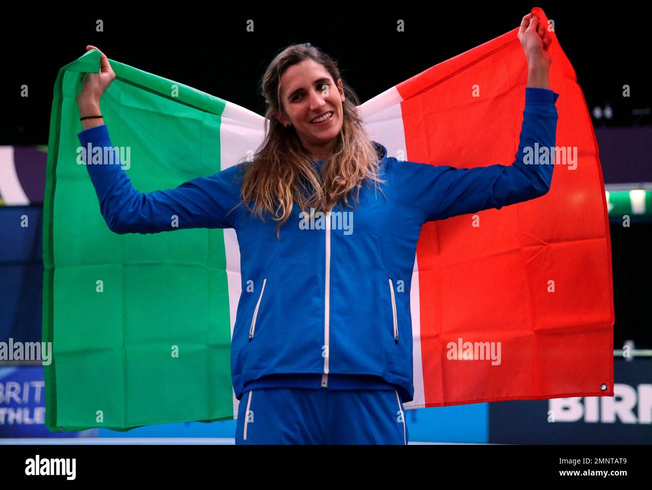 Italy's Alessia Trost celebrates after winning the bronze medal in the ...