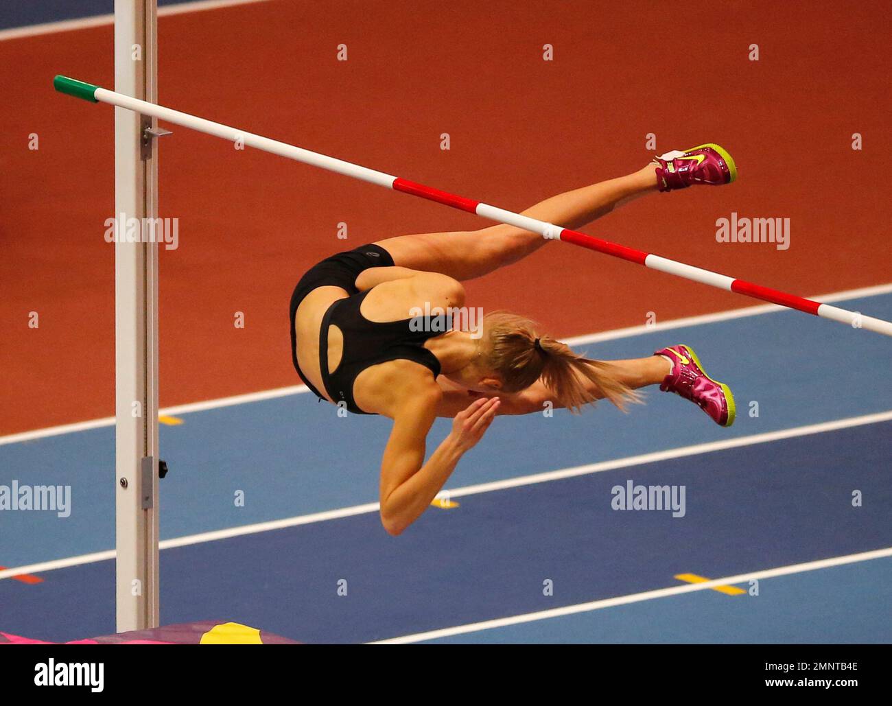 Ukraine's Yuliya Levchenko fails in an attempt in the women's high jump ...