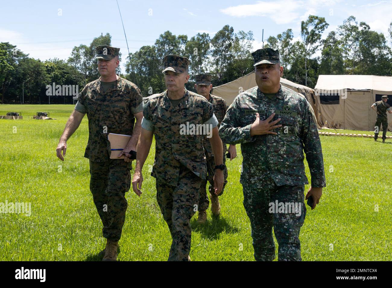 Philippine Marine Corps Col. Gregorio Hernandez Jr. (right), exercise ...