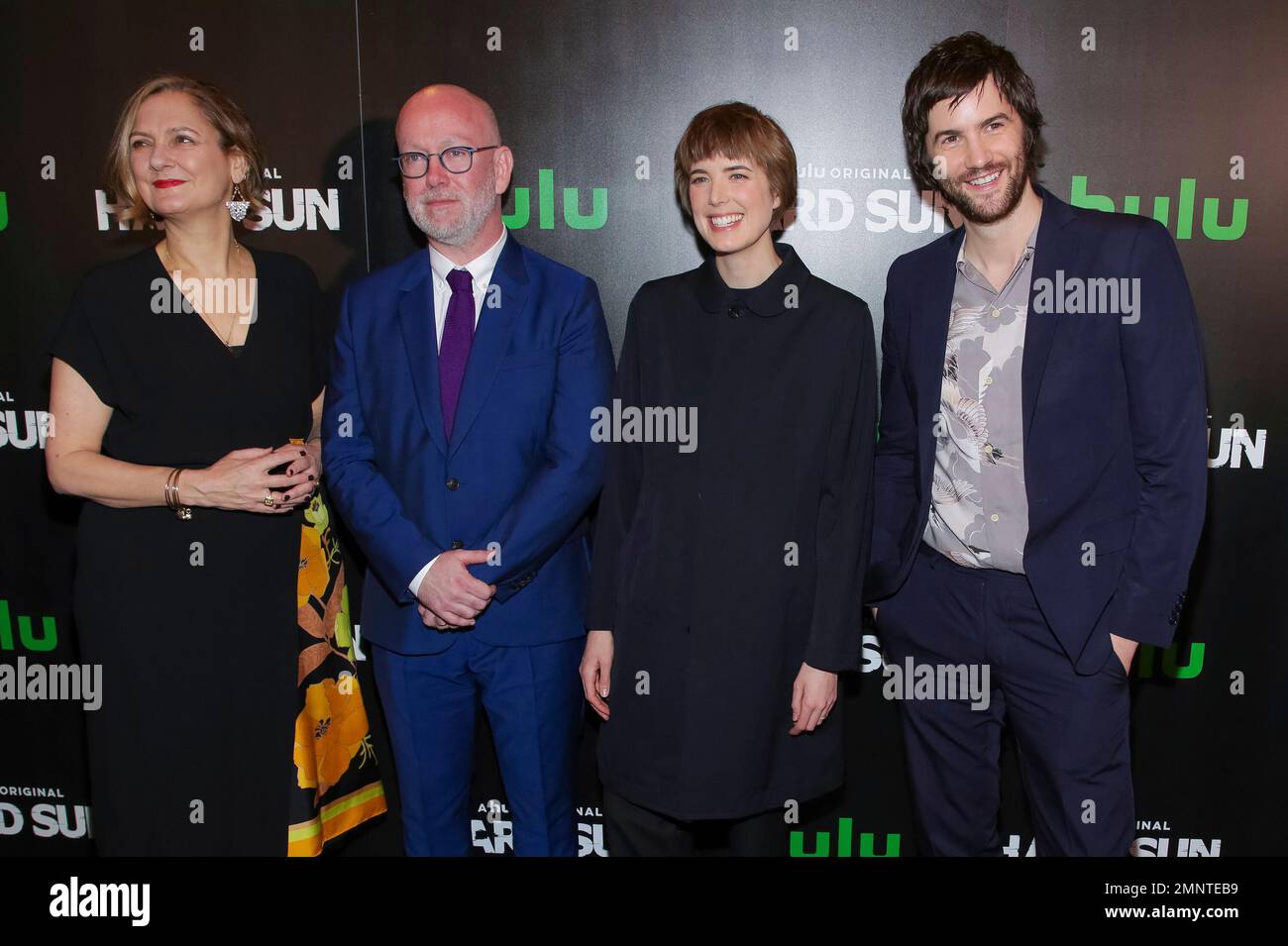 Executive producers Kate Harwood, from left, Neil Cross, model/actress ...