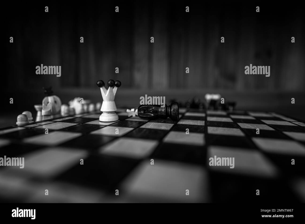 Blurred black and white background with a low depth of focus. The set ...