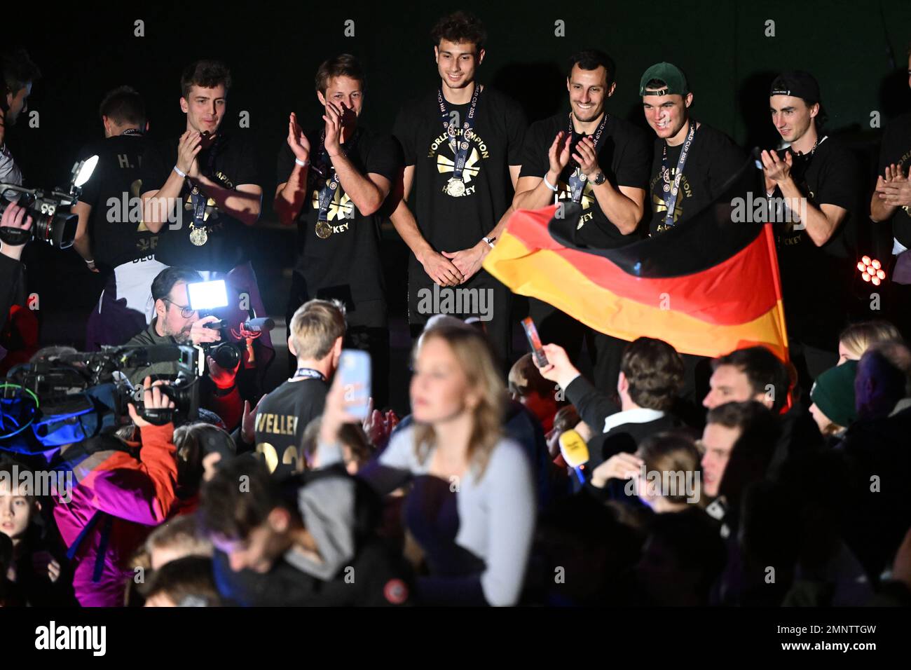 Cologne, Germany. 31st Jan, 2023. Field hockey, men: Arrival of the ...
