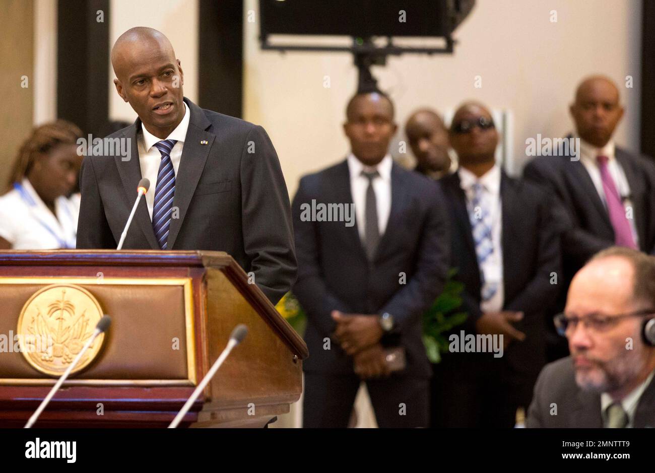 Haiti's President Jovenel Moise addresses the CARICOM Summit in Port-au ...