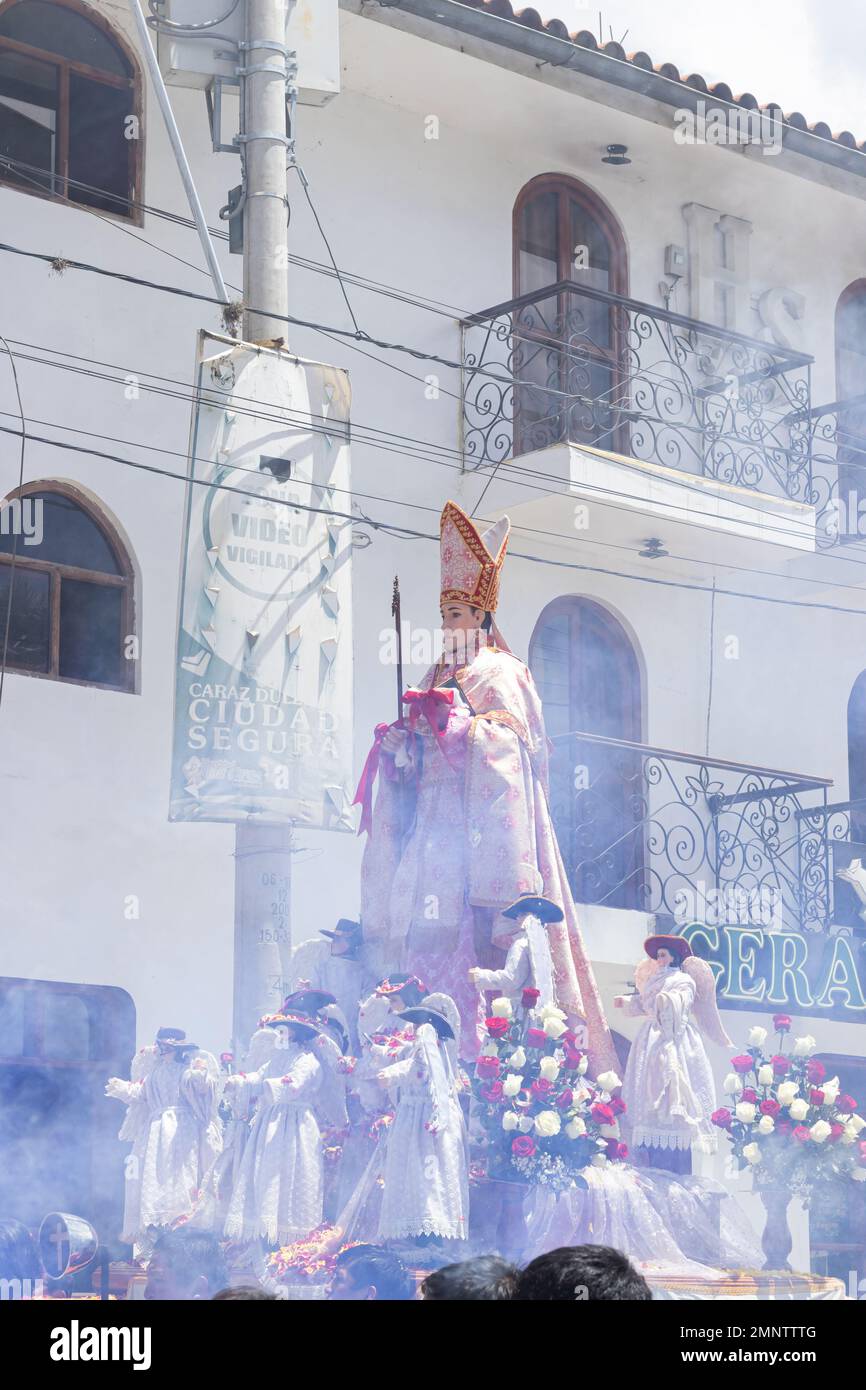 Image of the patron saint San Idelfonso in the procession for the 450th ...