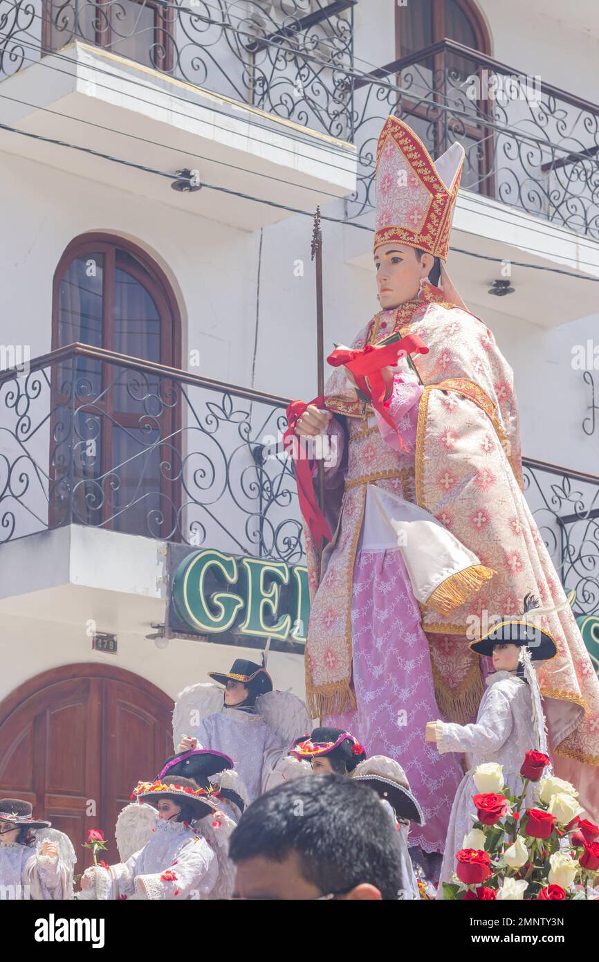 Image of the patron saint San Idelfonso in the procession for the 450th ...